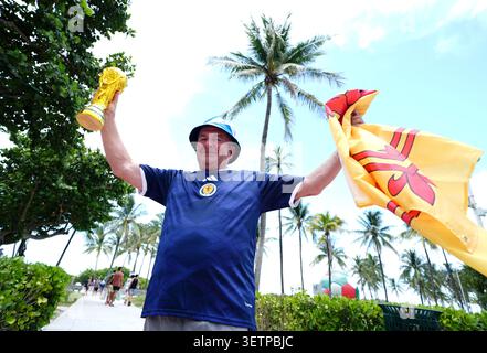 A member of the Tartan Army on Ocean Drive in Miami ahead of their FIFA ...