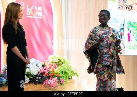 Beatriz Tonon and Yvonne Aki-Sawyerr speak during the Local Climate ...