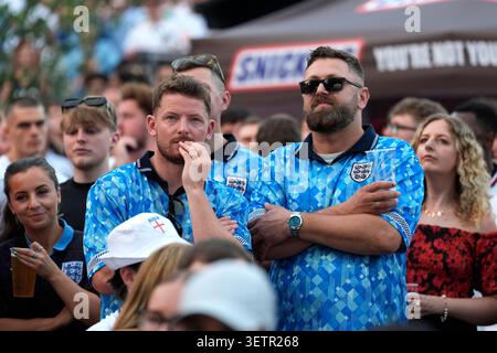 England fans watch a screening of the FIFA World Cup match between ...