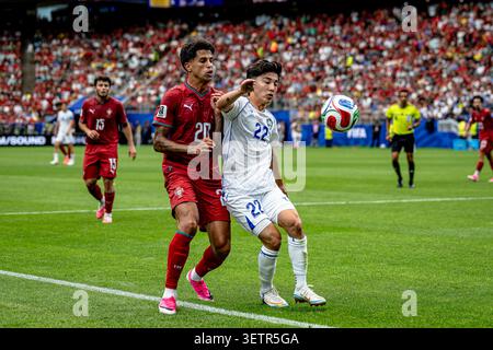 HOUSTON - (lr) Abbosbek Fayzullaev of Uzbekistan and Bernardo Silva of ...