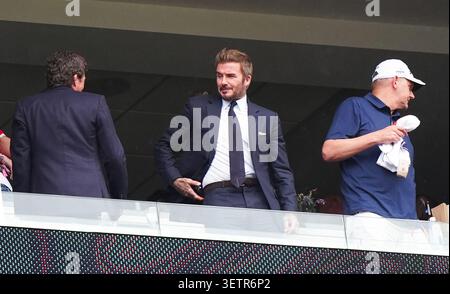 Sir David Beckham in the stands during the FIFA World Cup match at the ...