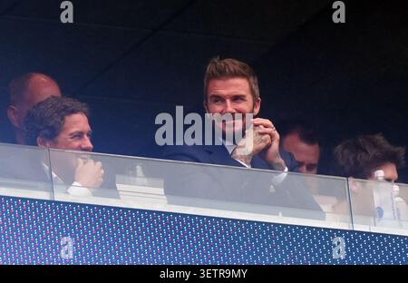 Sir David Beckham in the stands during the FIFA World Cup match at the ...