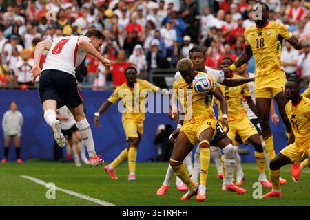 England midfielder Elliot Anderson (8) shot at goal during the England ...