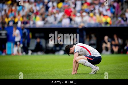Boston, USA 23rd Jun 2026. Jordan Ayew (GHA) Ezri Konsa (ENG) England ...