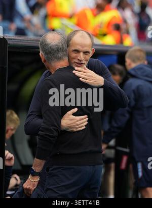 England head coach Thomas Tuchel and his assistant Anthony Barry during ...