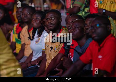 Ghanaian supporters gather in Accra to support the Ghana Black Stars in ...