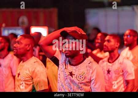 Ghanaian supporters gather in Accra to support the Ghana Black Stars in ...