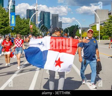 Toronto, Canada. 23 June, 2026. Panamanian 2026 FIFA World Cup fans ...