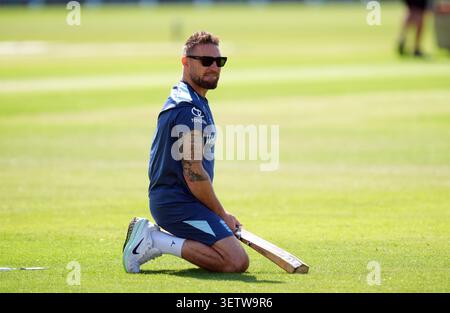 England head coach Brendon McCullum during a nets session at Trent ...