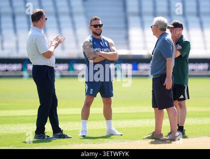 England head coach Brendon McCullum during a nets session at Trent ...