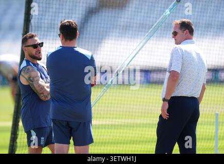 England selector Marcus North, and Robert Key during a nets session at ...