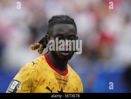 Gideon Mensah of Ghana looks on during the FIFA World Cup 2026 Group L ...