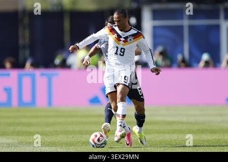 FOXBOROUGH - (LR) Leroy Sane of Germany, Matias Galarza of Paraguay ...