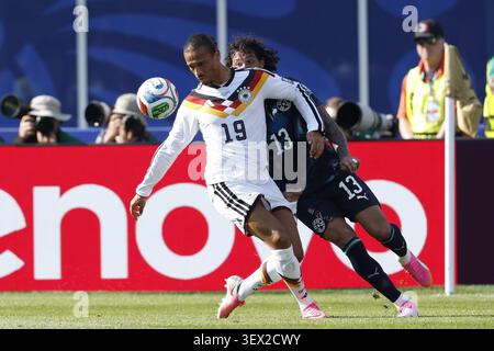 FOXBOROUGH - (LR) Leroy Sane of Germany, Matias Galarza of Paraguay ...