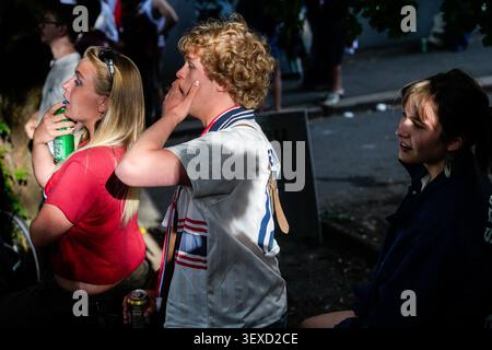 Oslo 20260630. Many people watch the World Cup match between Ivory ...