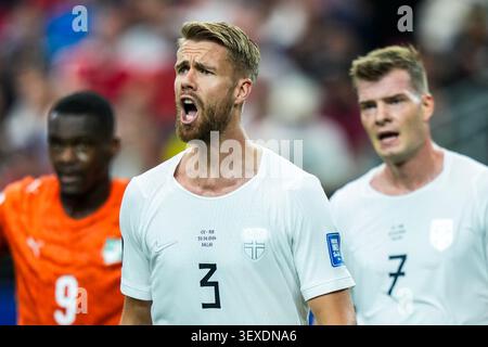 Arlington, Texas , USA 20260630. Kristoffer Ajer rounds the round of 16 ...