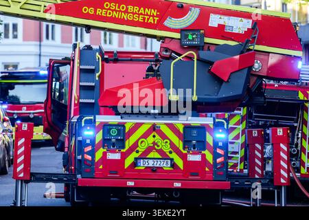 Oslo 20260630. A block of flats is on fire in Bjølsen. Photo: Javad ...