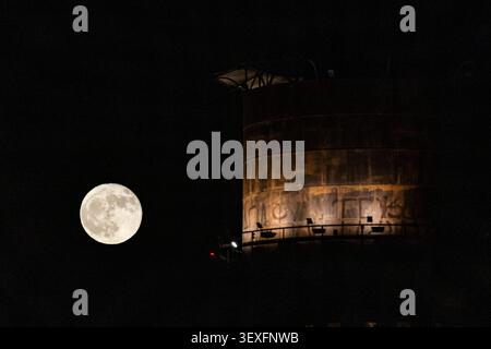 Limassol, Cyprus. 30th June, 2026. The Strawberry moon is seen rising ...