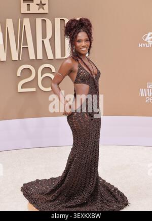 Doechii attends the 2026 BET Awards at Peacock Theater on June 28, 2026 ...