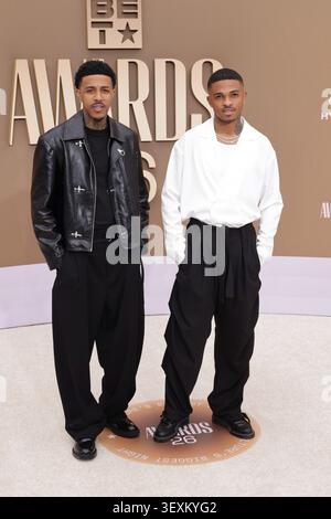 KP and Tone Stith attend the 2026 BET Awards at Peacock Theater on June ...