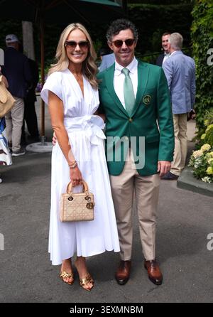 Rory McIlroy and his wife Erica Stoll in the royal box on day three of ...