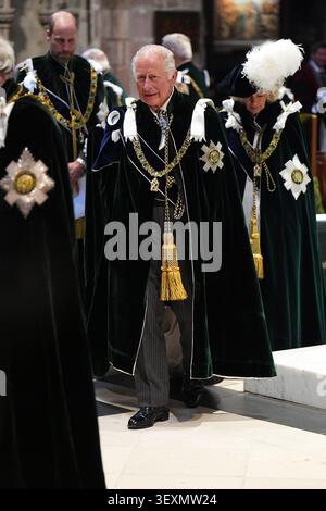 King Charles III during the Thistle Service at St Giles' Cathedral ...