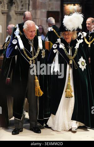 King Charles III during the Thistle Service at St Giles' Cathedral ...