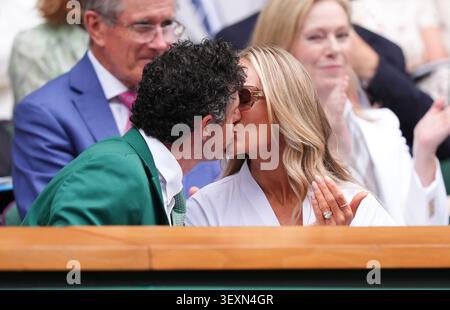 Rory McIlroy and his wife Erica Stoll in the royal box on day three of ...