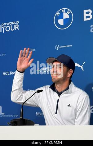 01 July 2026, Bavaria, Munich: Esther Schweins stands on the blue ...