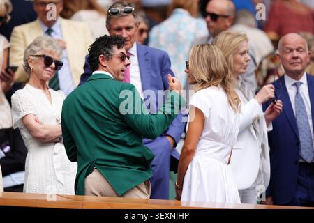 Rory McIlroy and his wife Erica Stoll in the royal box on day three of ...