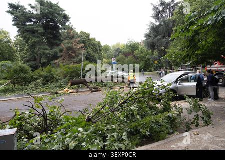 Milano, Italia. 01st July, 2026. Milan, July 1, 2026: Severe weather ...