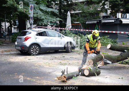 Milano, Italia. 01st July, 2026. Milan, July 1, 2026: Severe weather ...