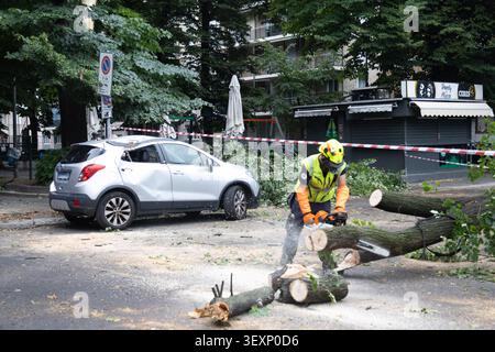 Milano, Italia. 01st July, 2026. Milan, July 1, 2026: Severe weather ...