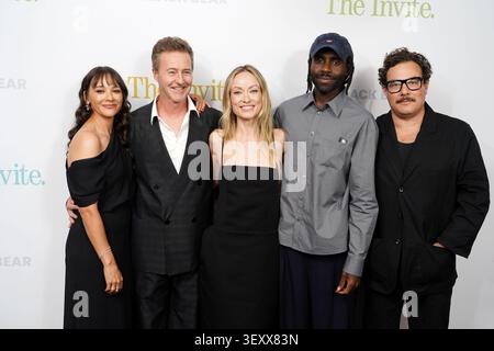 Devonté Hynes, left, Rashida Jones, director Olivia Wilde and composer ...