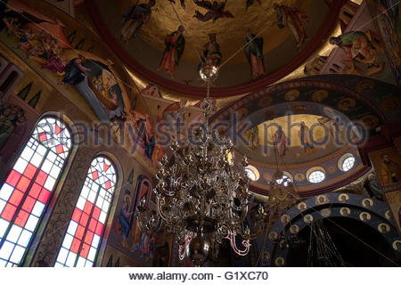 Decorated ceiling of the Greek Orthodox Church and Monastery of Saint ...