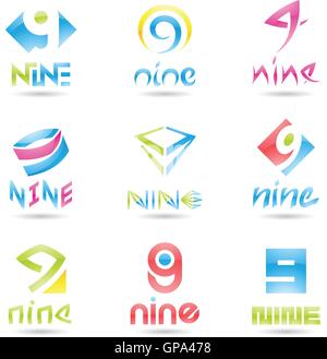 number nine 9 icon logo vector concept flat design Stock Photo ...