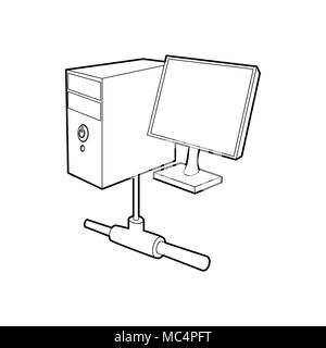 Computer system unit icon, outline style Stock Vector Art ...