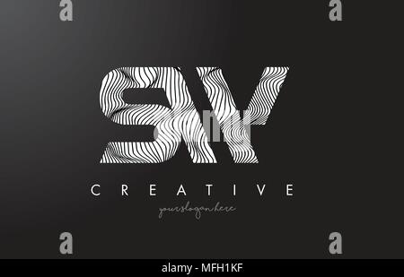 SW S W Lines Letter Design with Creative Elegant Zebra Vector ...