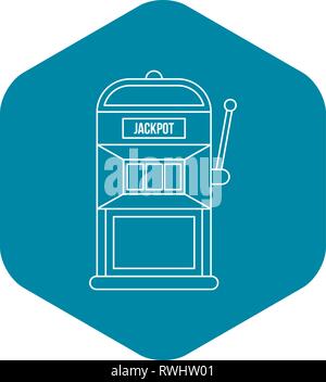 Slot machine icon, outline style Stock Vector Art & Illustration ...