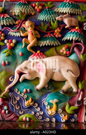 Four friends torma butter sculpture, symbol of cooperation and harmony ...