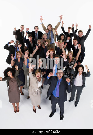group of jubilant young people looking forward Stock Photo - Alamy