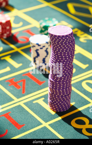 Roulette table close up at the Casino - Selective Focus Stock Photo - Alamy