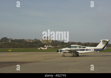 A Beech 76 (BE76) Duchess sits on the airfield of Shoreham (Brighton ...