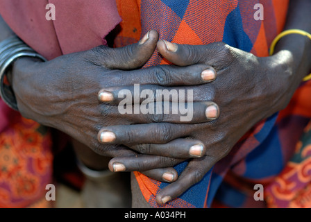 Close up of connected fingers of Samburu woman Kenya Stock Photo - Alamy