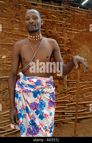 Samburu warrior wearing traditional tribal decoration Kenya Stock Photo ...