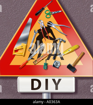 Traffic sign with car Stock Photo - Alamy