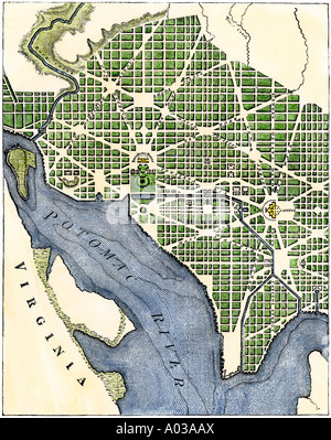 Plan of the City of Washington, the Capitol of the USA. MITCHELL 1869 ...