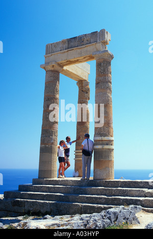 Greece, Island of Rhodes: three columns of the former Apollo Temple on ...