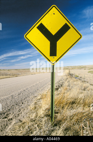 Fork in the road sign Stock Photo - Alamy