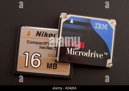 Compact flash digital camera memory CF1 and 2 comparison Stock Photo ...